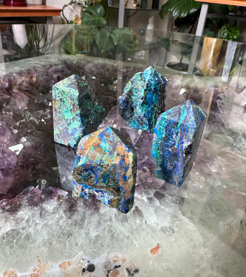 Azurite Malachite Towers - Small • The Secret Door Crystal Shops